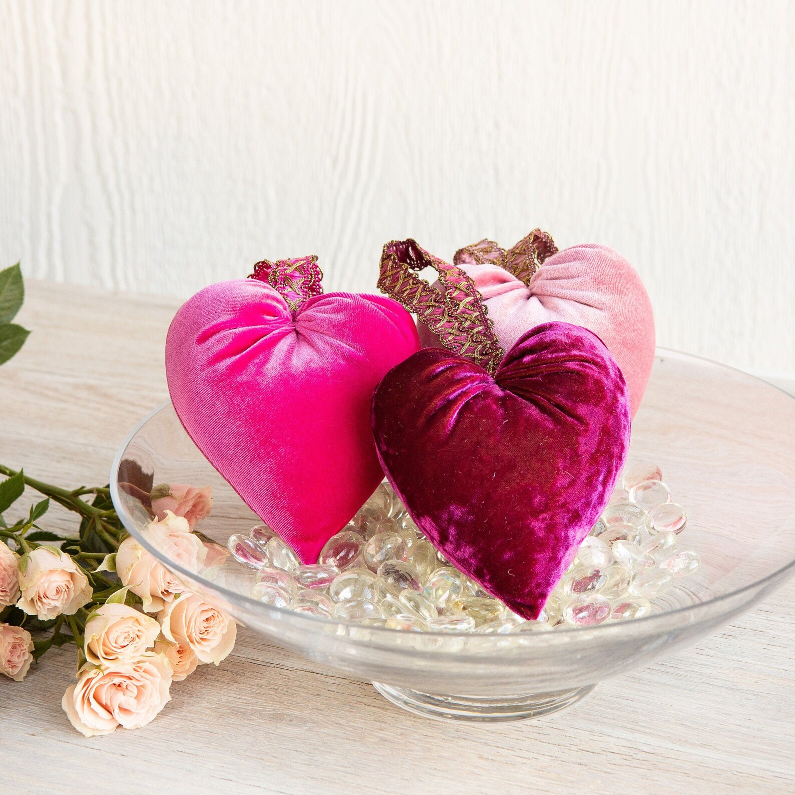 Velvet Hearts, WHOLESALE PRICE Must Order 24 or MORE, Handmade Decor ...
