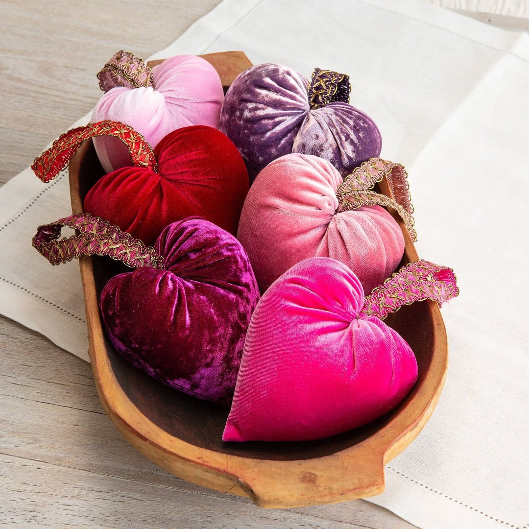 Velvet Heart, Available in 13 Colors, Handmade Valentine's Day Gift ...