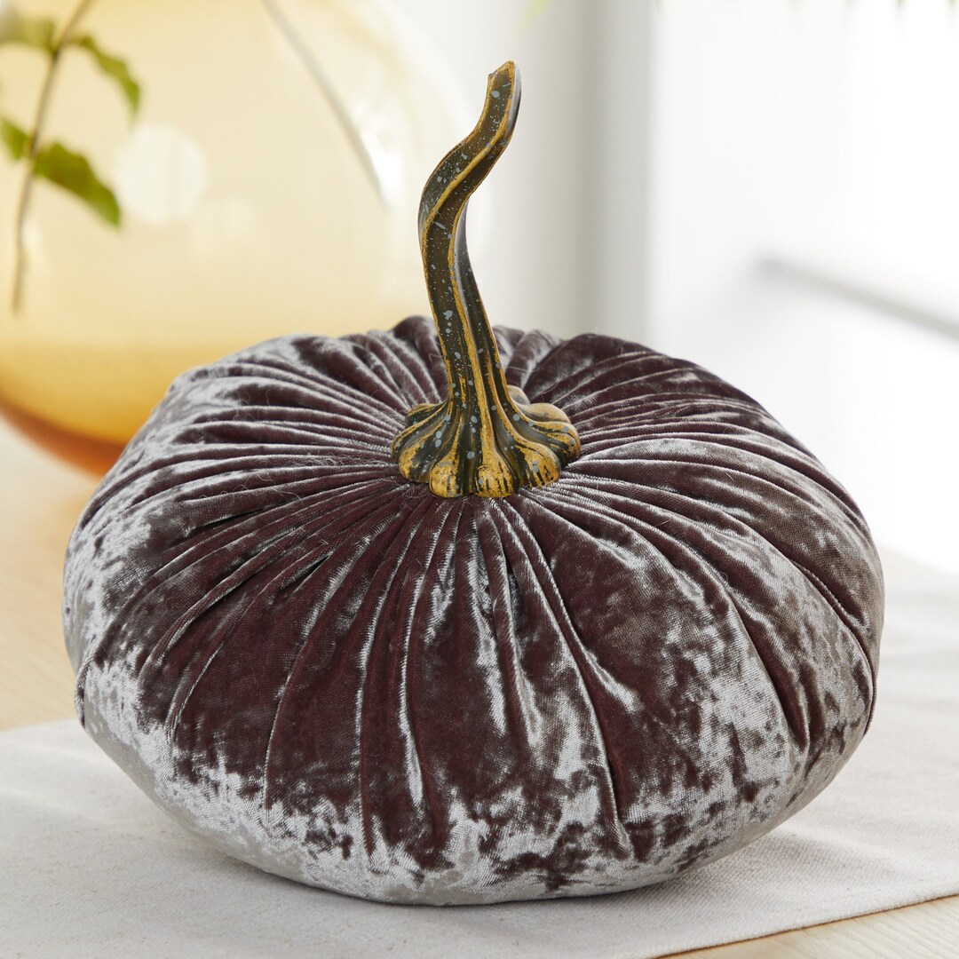 Extra Large Velvet Pumpkin Luxe Quartz, Fall Home Decor for Table ...