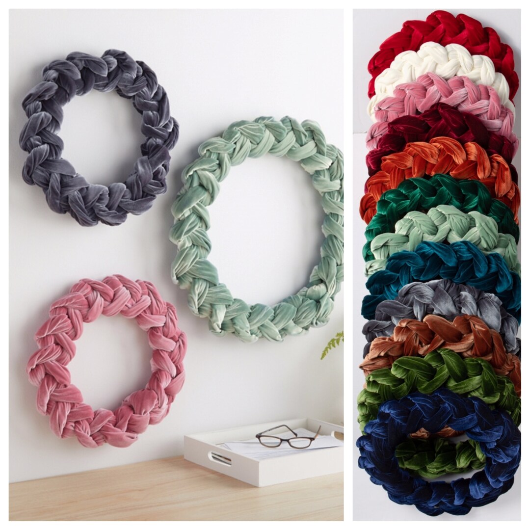 WHOLESALE Woven Velvet Wreath, Order Min 6, Your Color Choice, Wall ...