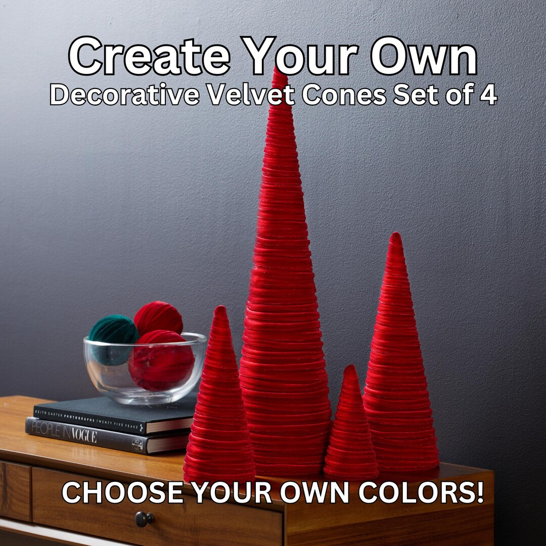 Velvet Cones Create Your Own Set of 4 You Choose the Colors, Wedding ...
