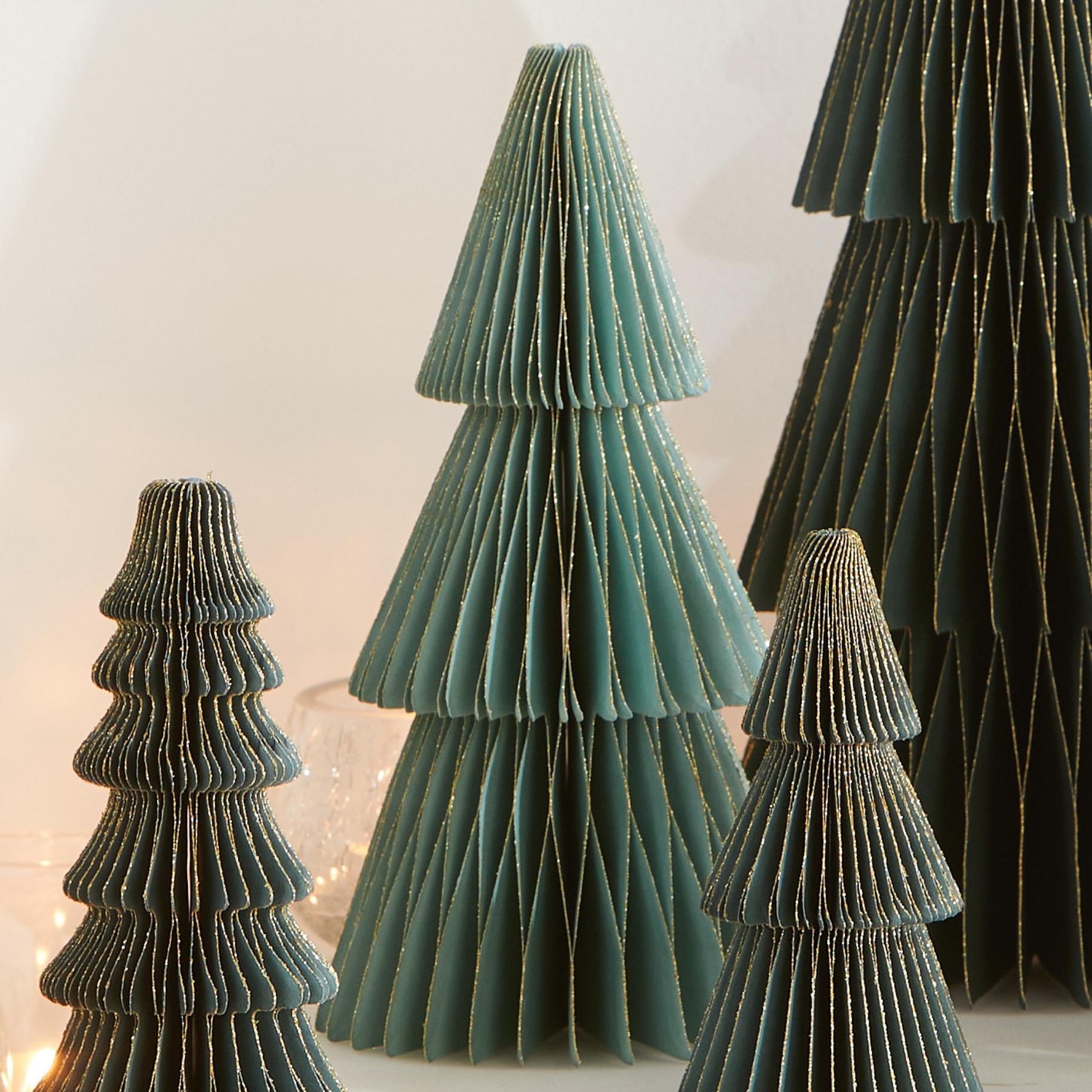 Honeycomb Paper Tree Set of 8 Pine Forest, Winter Tabletop Folding ...