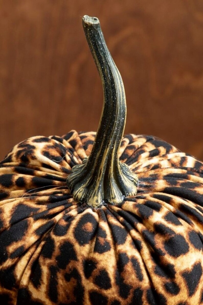 Large Fabric Pumpkin Leopard Print modern farmhouse decor | Etsy