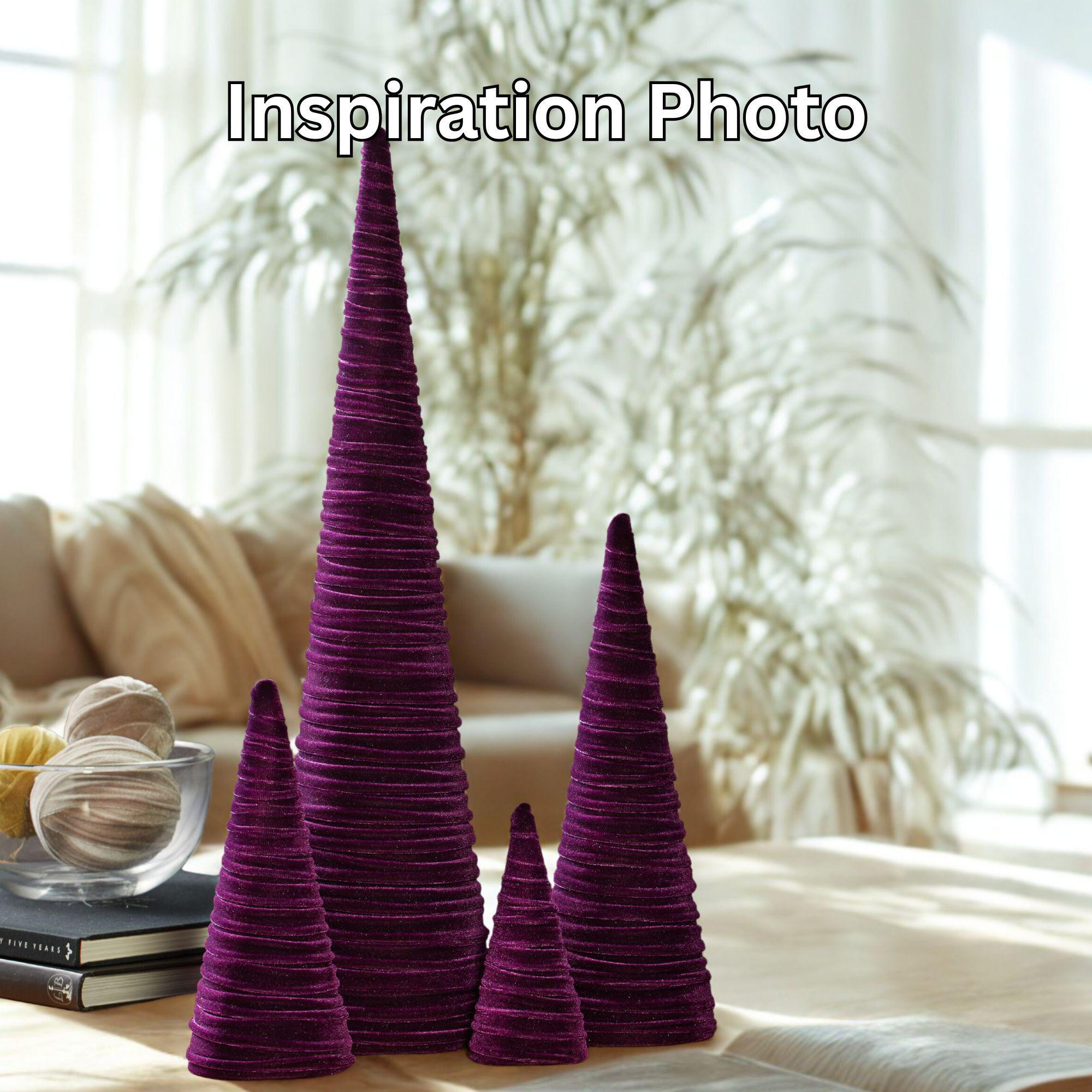 Plum Velvet Trees Set of 4, Rustic Home Decor, Shabby Chic Decor ...