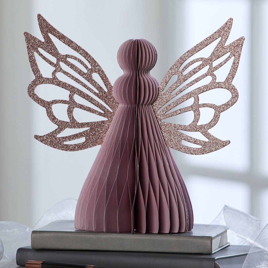 Honeycomb Paper Angel in Pink, Vintage Paper Nostalgic Decor, Heavenly ...