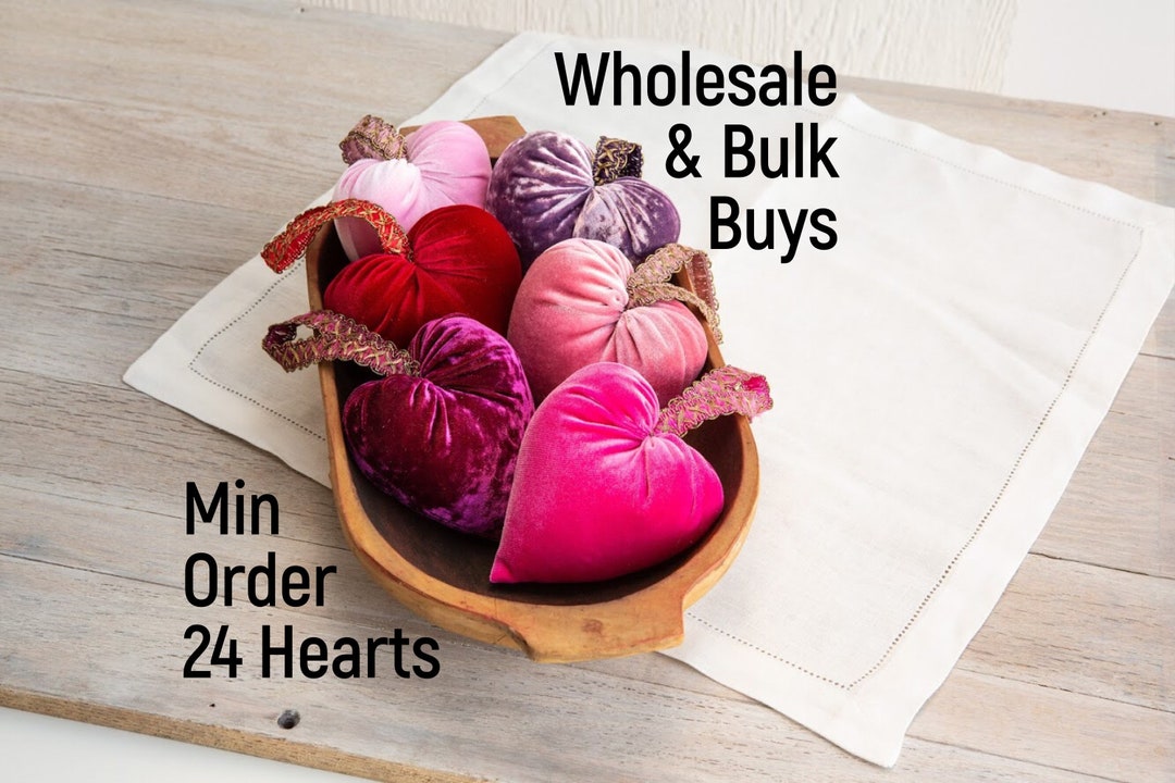 Velvet Hearts, WHOLESALE PRICE Must Order 24 or MORE, Handmade Decor ...