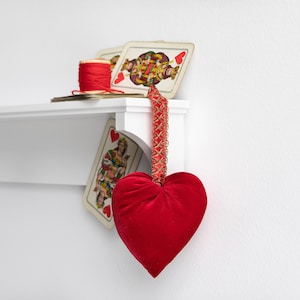 Velvet Hearts, Set of 3 Handmade Decor, Gift for Mom, Heart Ornaments ...