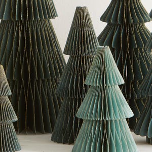 Honeycomb Paper Tree Set of 8 Pine Forest, Winter Tabletop Folding ...