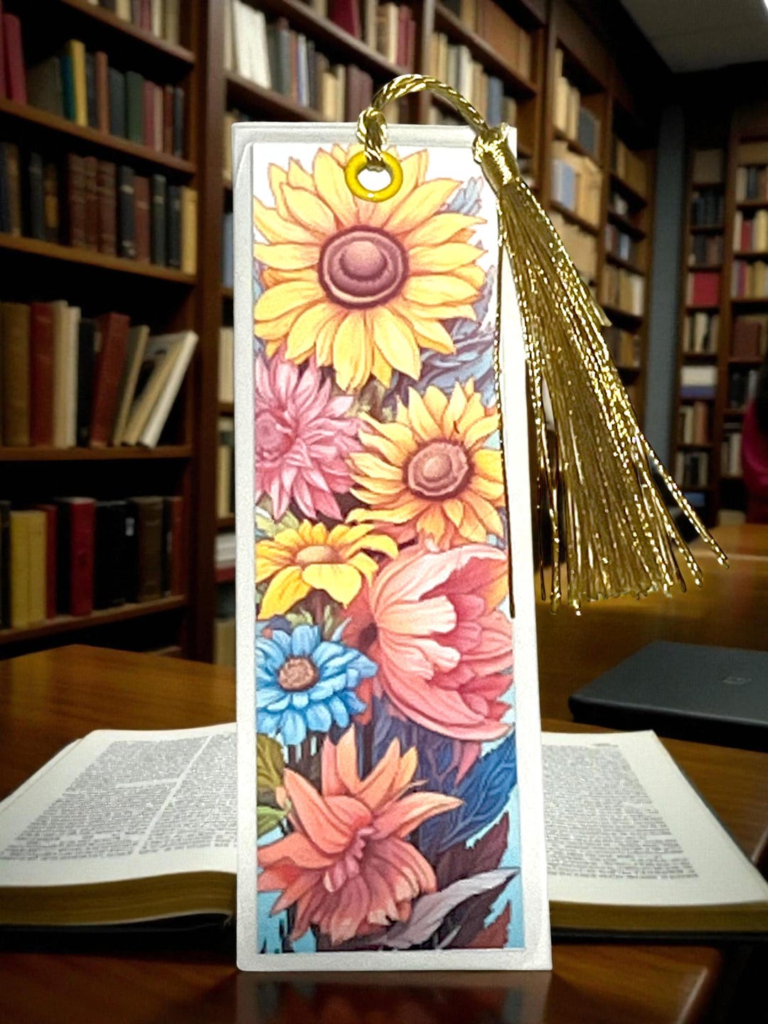 Daisy Flower Image Bookmark Laminating With Tassel for Reading Book - Etsy