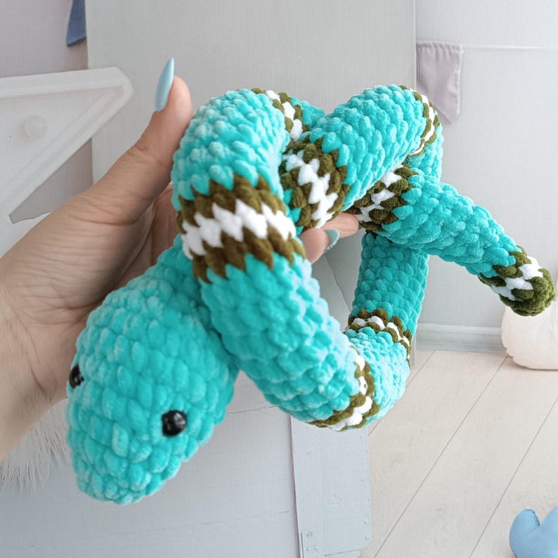 Snake Plush Crochet Pattern No Sew Do It Yourself Amigurumi Tutorial PDF in English, Cute Snake ...