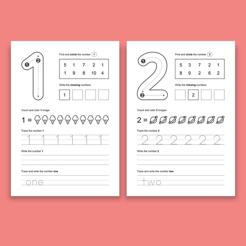 Learning Numbers 1 to 10, Number Tracing, Homeschool Preschool ...