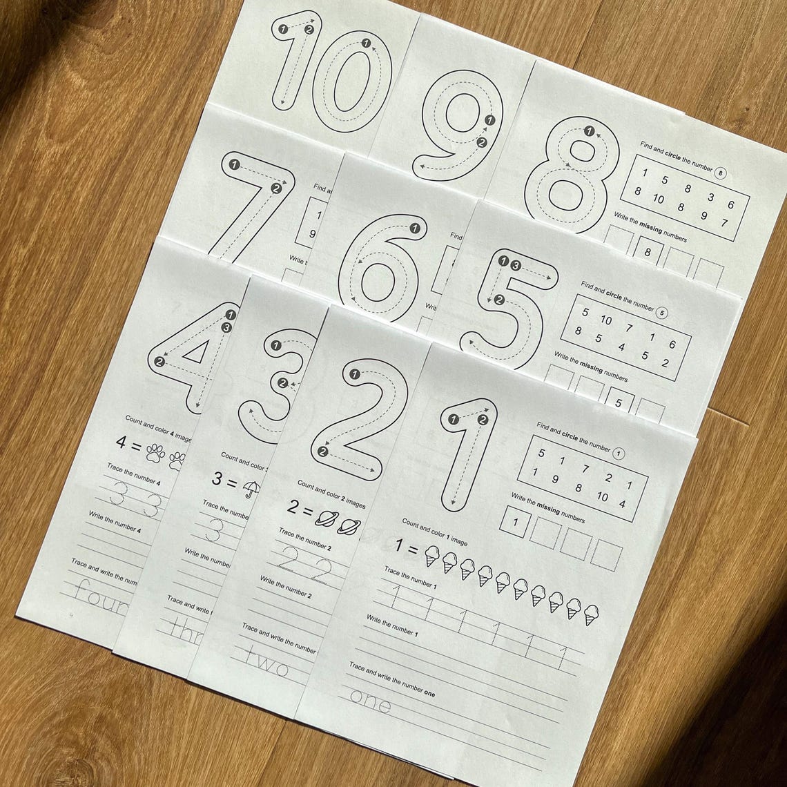 Learning Numbers 1 to 10, Number Tracing, Homeschool Preschool ...