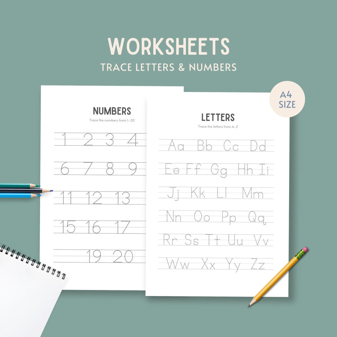 Alphabet Tracing, Numbers Letters Tracing Worksheet, Educational ...