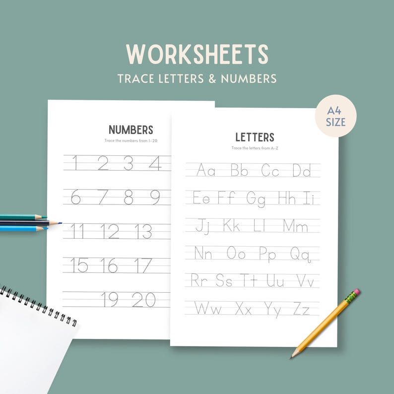 Alphabet Tracing, Numbers Letters Tracing Worksheet, Educational ...