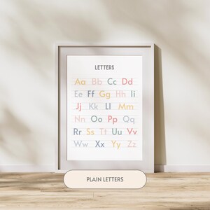 Rainbow Alphabet Poster, Classroom Educational Posters, Alphabet ...