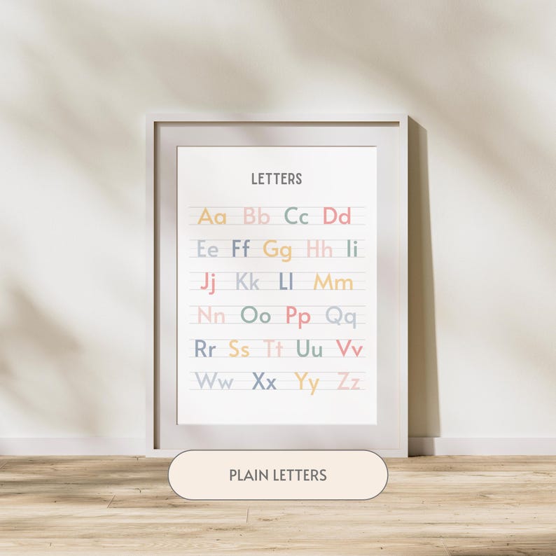 Phonetic Alphabet, Educational Poster, Homeschool Printable, Neutral ...