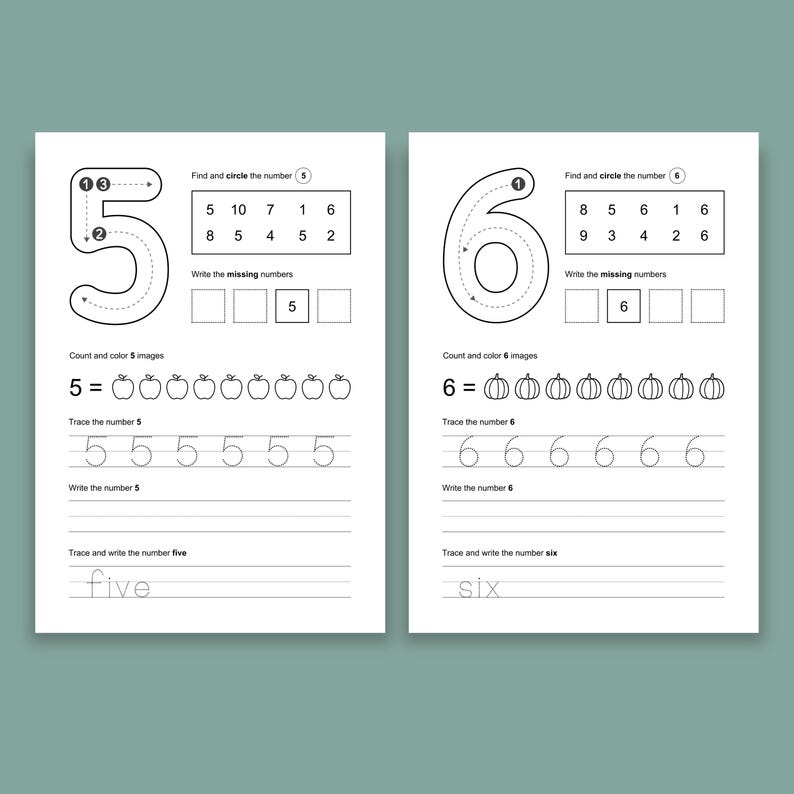 Learning Numbers 1 to 10, Number Tracing, Homeschool Preschool ...