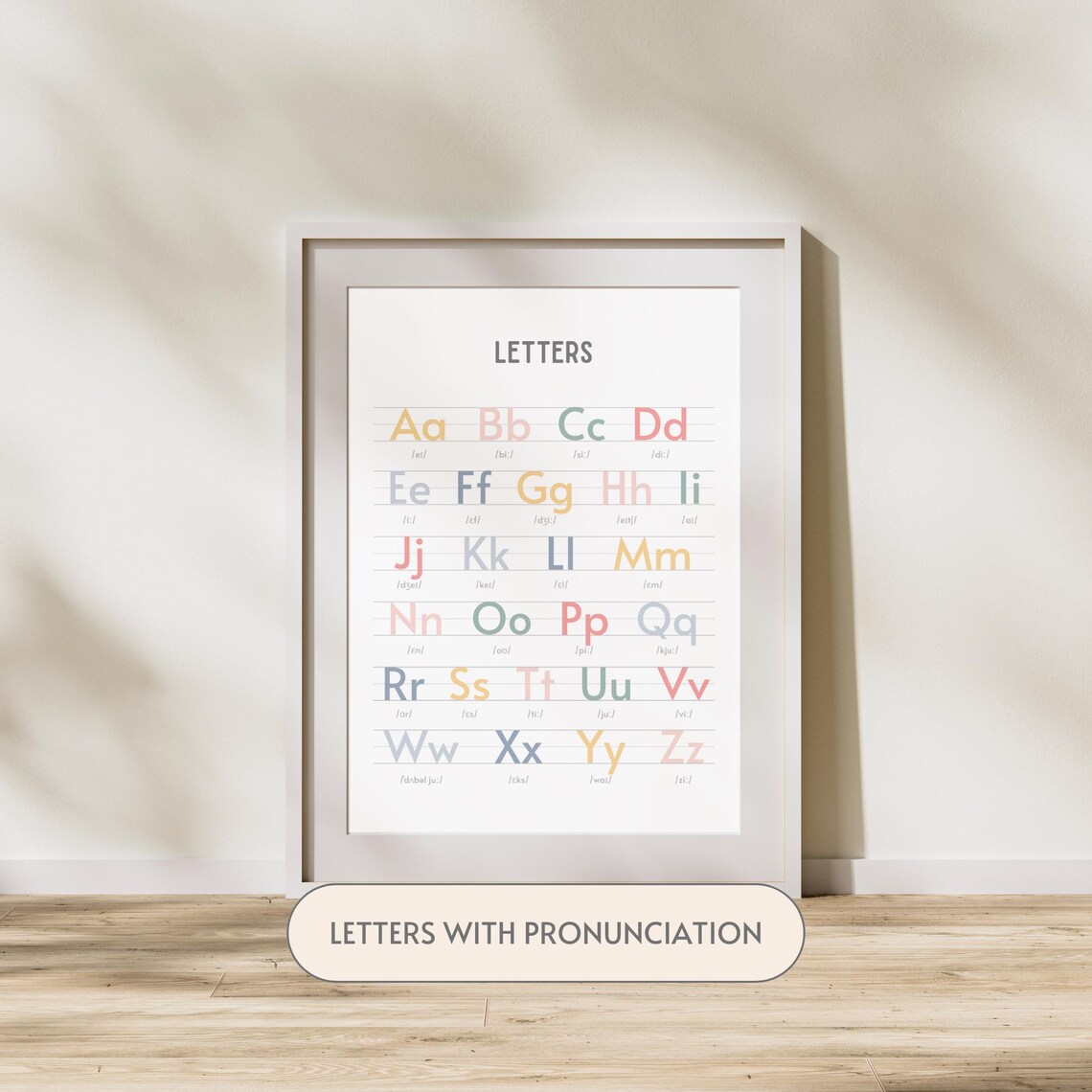 Phonetic Alphabet, Educational Poster, Homeschool Printable, Neutral ...