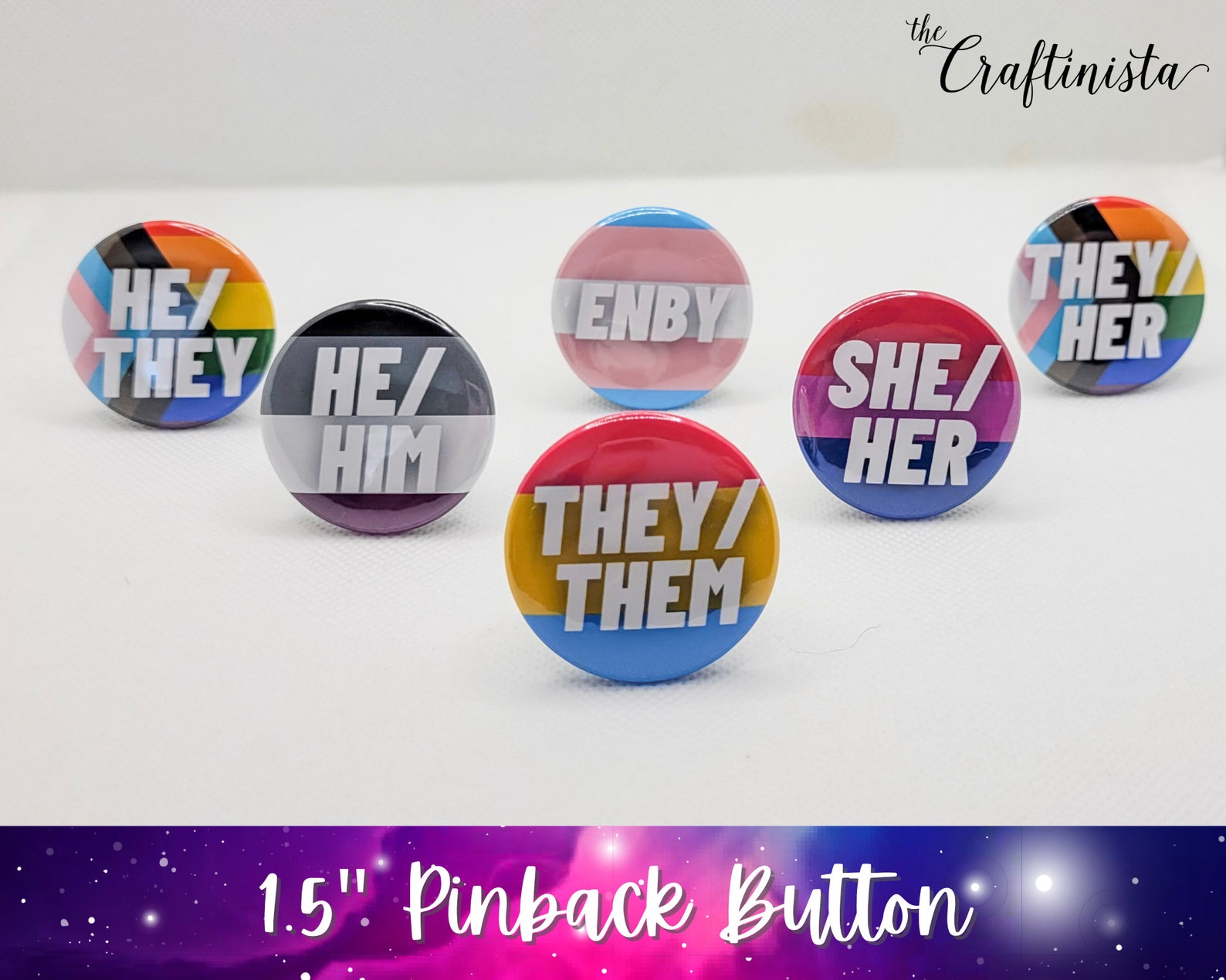 Pronoun & Gender Pride Buttons Pronoun Pins Gender Buttons - Etsy