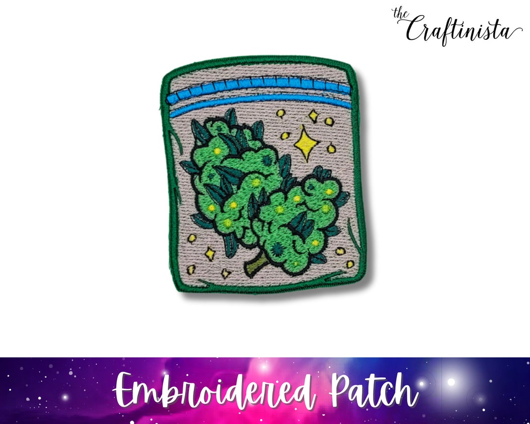 Pot Baggie Patch Cannabis Badge Embroidered Iron on Patch - Etsy