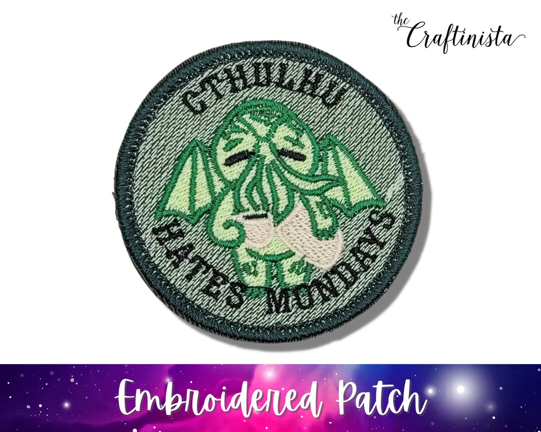 Cthulhu Hates Mondays Patch Cthulhu Patch Cryptid Patch - Etsy