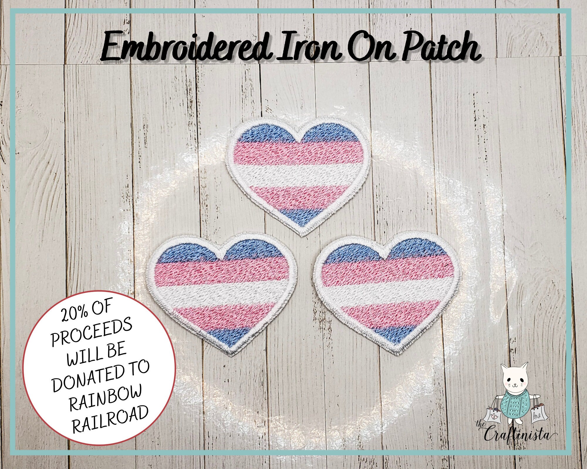 Trans Pride Heart Patch Trans Pride Patch Trans Heart Patch | Etsy