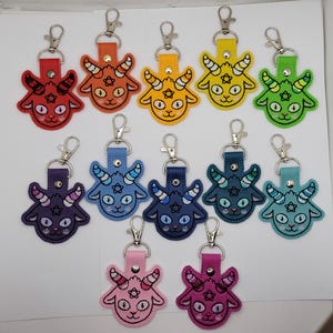 Baphomet Keychain, Baphomet Keyring, Satan Keychain, Goat Head Keychain ...