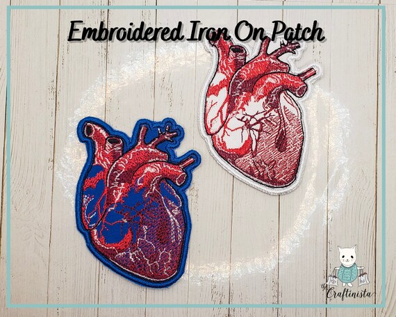 Anatomical Heart Patch Heart Patch Heart Patches Iron On | Etsy
