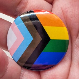 Progress Pride Flag Button Pride Pronoun Pin Intersectional - Etsy Canada