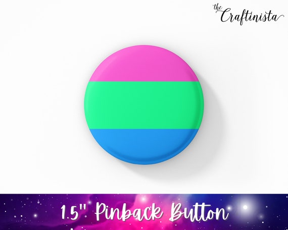 Polysexual Flag Button Polysexual Pronoun Pin Intersectional - Etsy