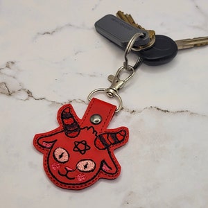 Baphomet Keychain Baphomet Keyring Satan Keychain Goat Head - Etsy