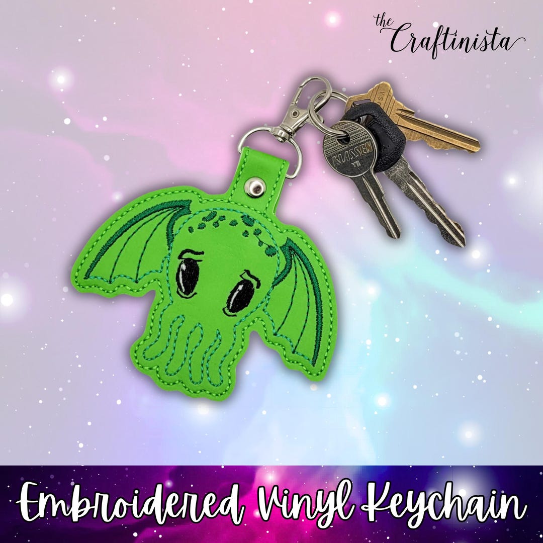 Chibi Cthulhu Keychain, Cute Gothic Keychain, Geeky Bag Tag, Luggage ...