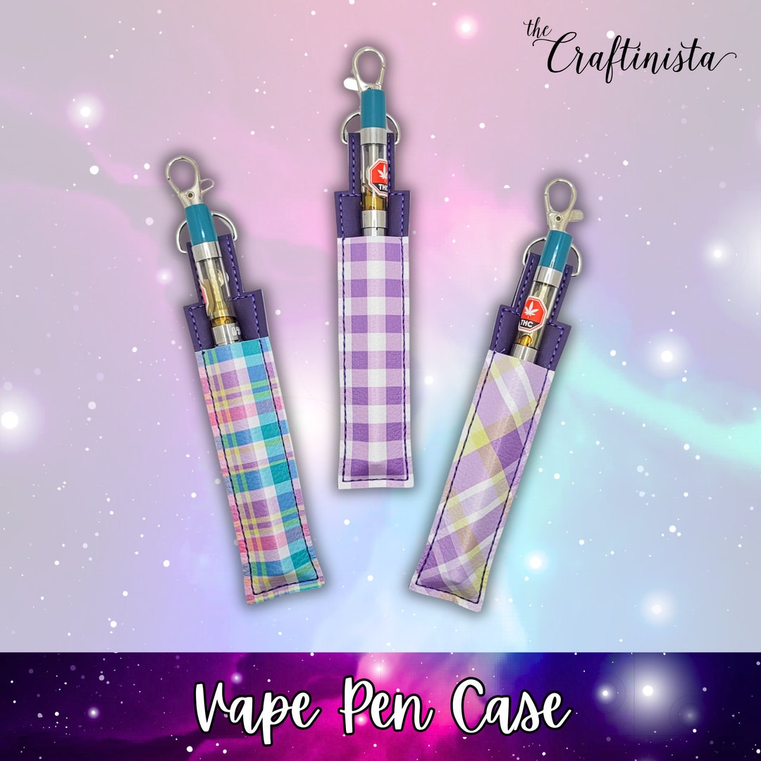 Purple Plaid Vape Pen Holder, Pen Case, E-cig Case, Vape Lanyard ...