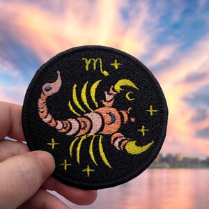 Scorpio Zodiac Sign Embroidered Patch, Scorpio Astrology Symbol ...