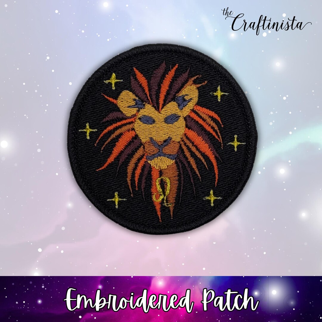 Leo Zodiac Sign Embroidered Patch, Leo Astrology Symbol Accessory ...