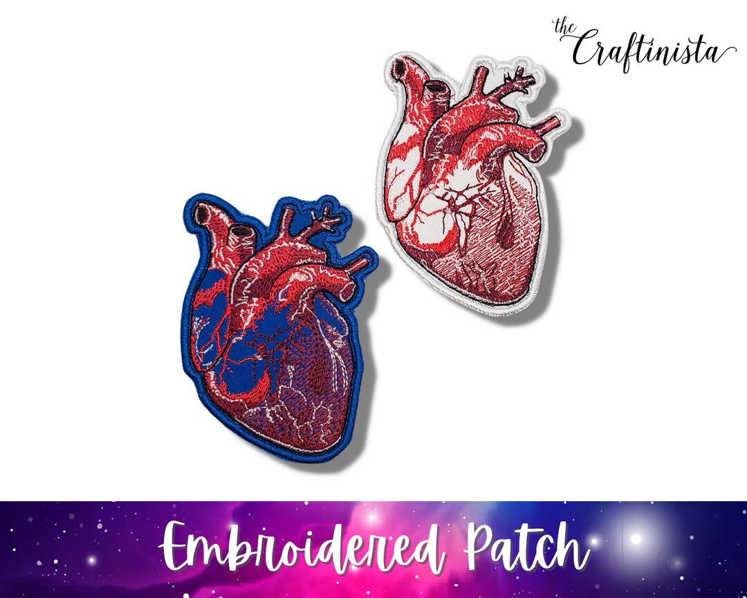 Anatomical Heart Patch Heart Patch Heart Patches Iron On - Etsy