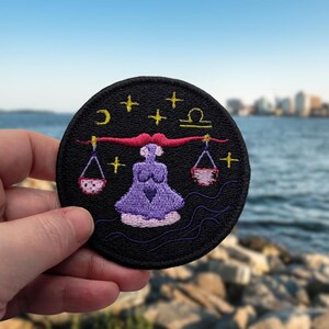 Libra Zodiac Sign Embroidered Patch, Libra Astrology Symbol Accessory ...