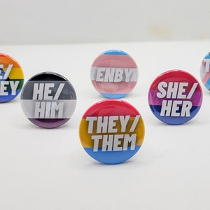 Bigender Flag Button, Bigender Pronoun Pin, Intersectional Button ...