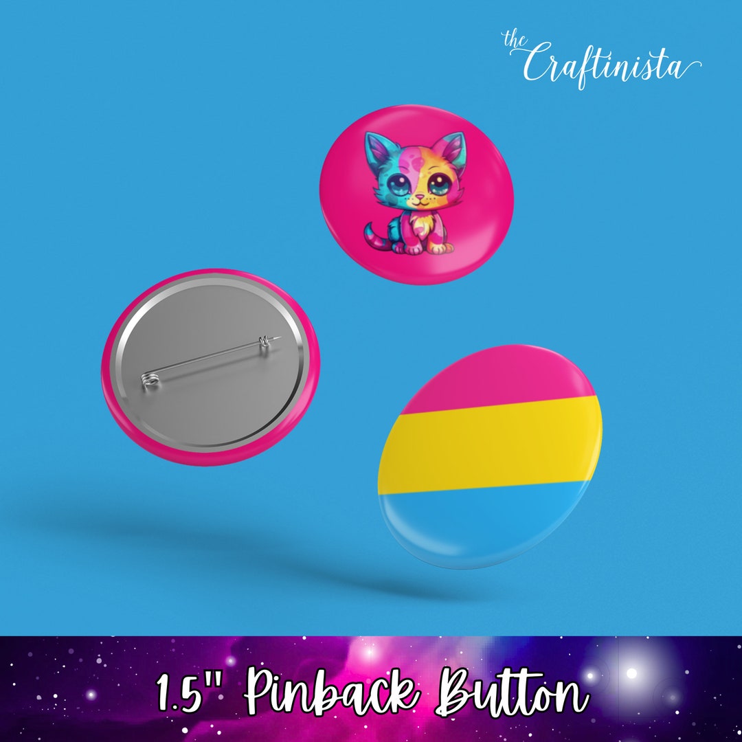 Pansexual Flag Button, Pansexual Pronoun Pin, Intersectional Button ...