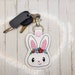 Bunny Keychain, Bunny Keyring, Floral Bunny, Floral Key Chain, Keychain ...