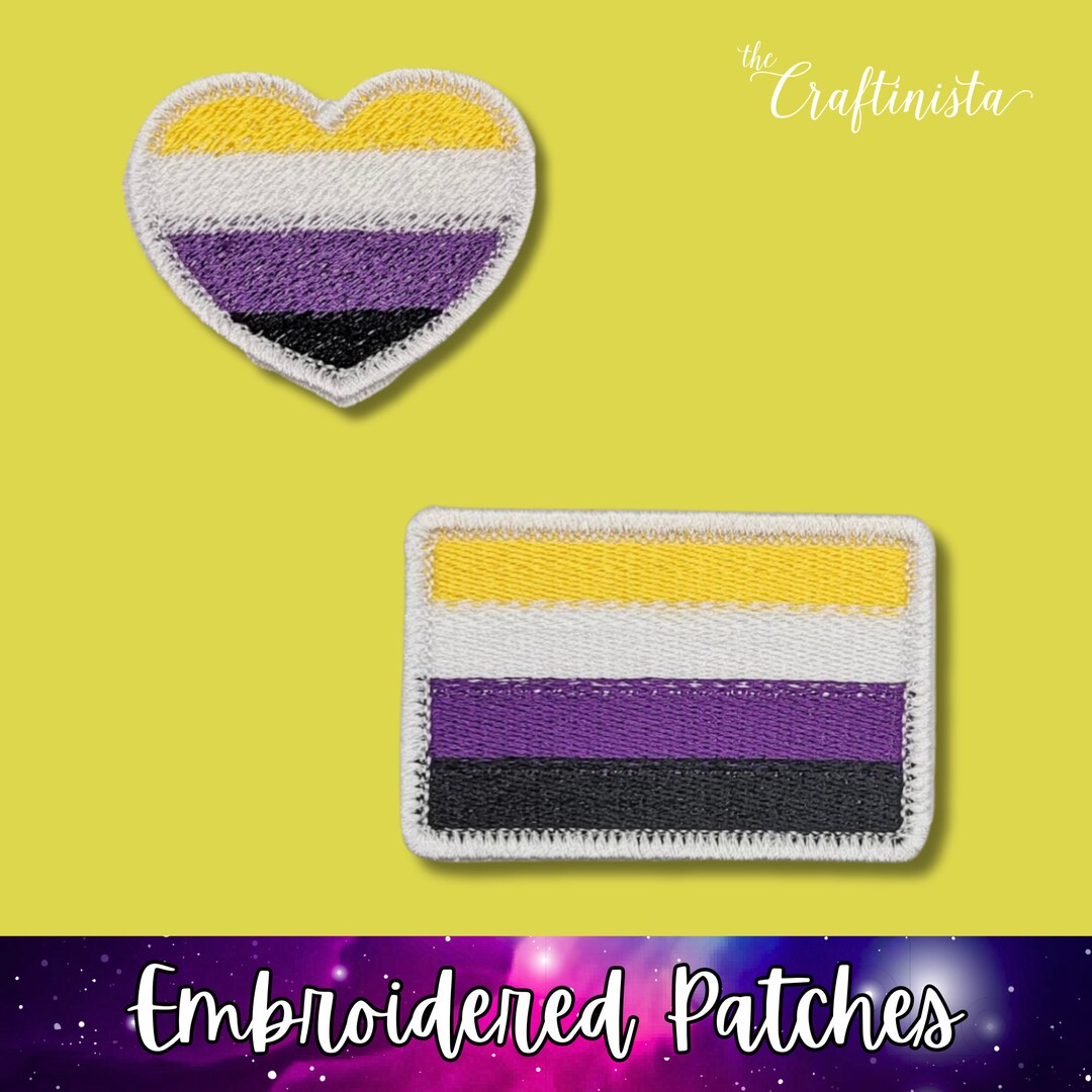 Non Binary Heart Patch, Non Binary Flag, Pride Flag Patch, Non Binary Pride Gift, LGTBQ Gifts ...