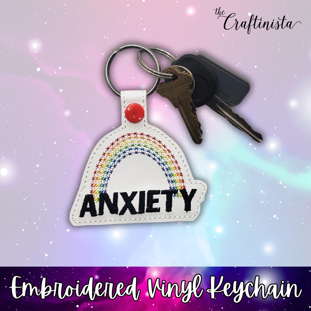 Anxiety Rainbow Keychain, Mental Health Gift, Anxiety Keyring, Spoonie ...