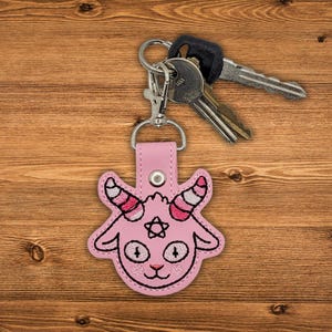 Baphomet Keychain, Baphomet Keyring, Satan Keychain, Goat Head Keychain ...