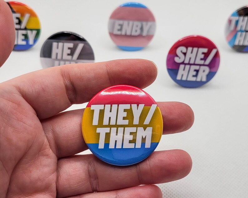 Pronoun & Gender Pride Buttons Pronoun Pins Gender Buttons - Etsy