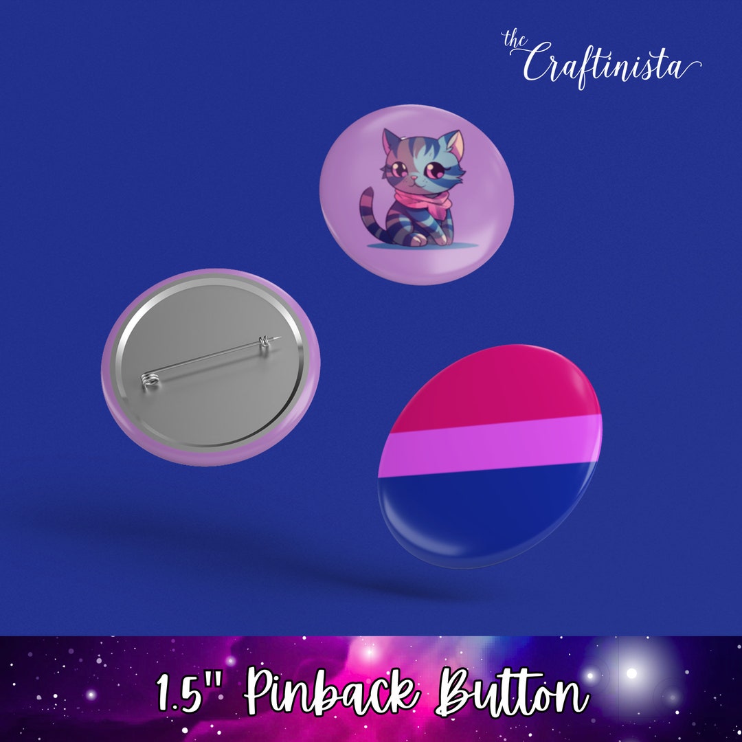 Bisexual Flag Button, Bisexual Pride Pin, Queer Buttons, 2SLGBTQIA ...