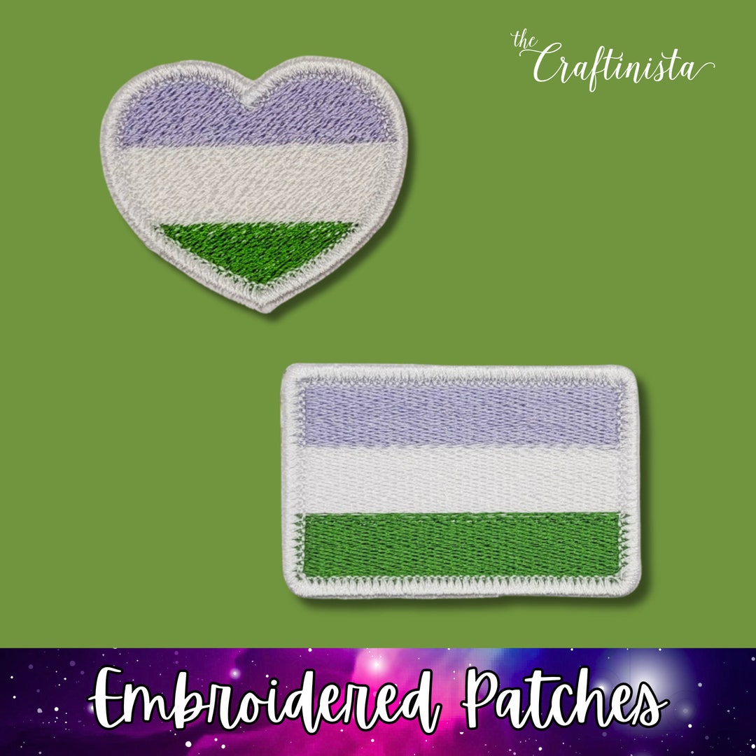 Genderqueer Pride Heart Patch, Genderqueer Pride Patch, Gifts for Pride ...