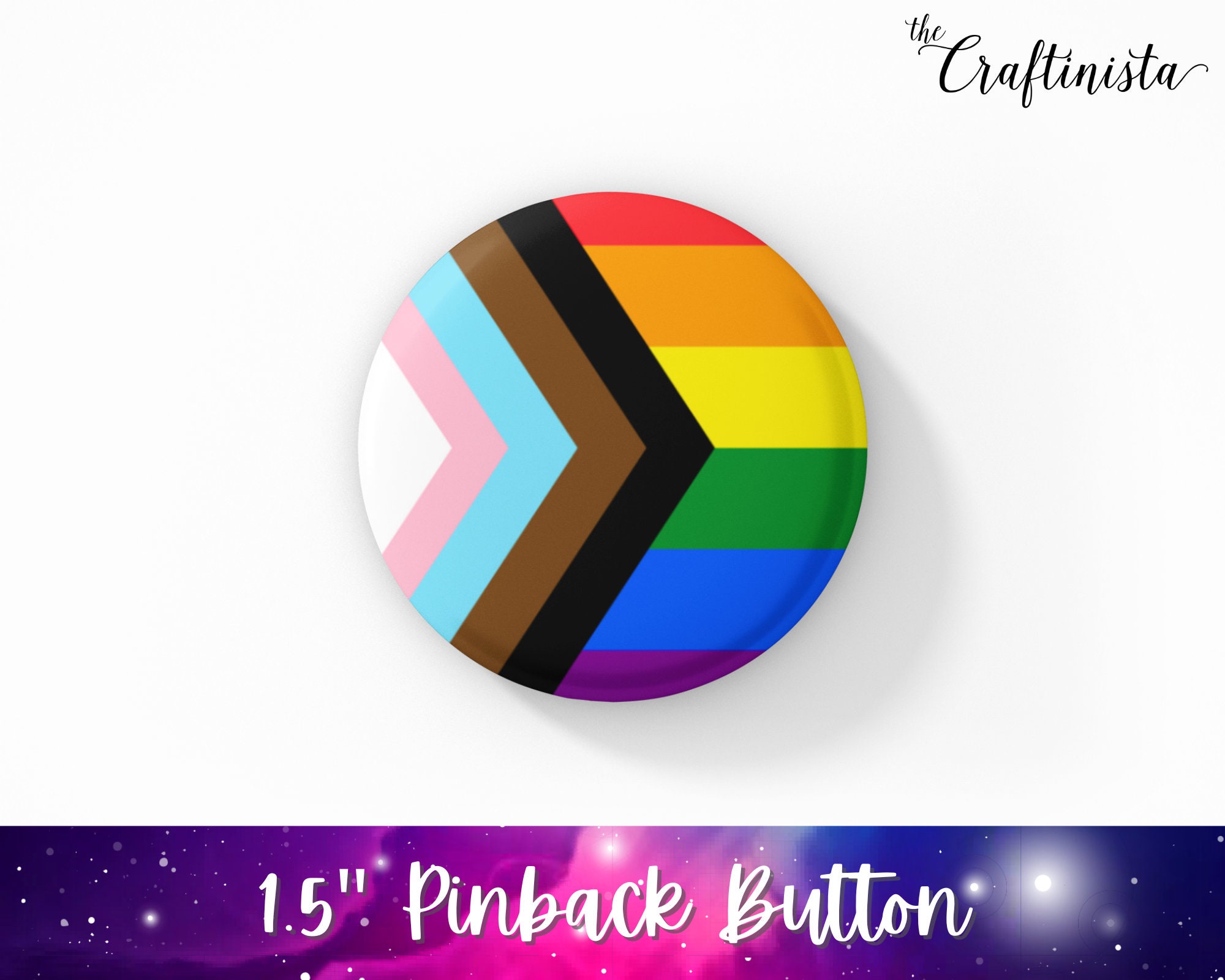 Progress Pride Flag Button Pride Pronoun Pin Intersectional - Etsy Canada