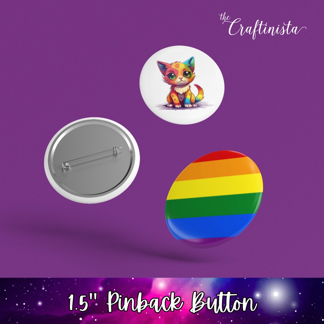 Pride Flag Button, Pride Pronoun Pin, Intersectional Button, Gender ...