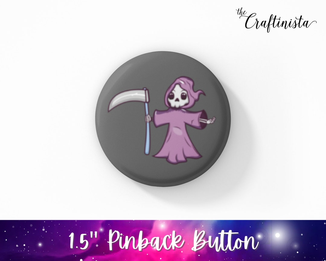 Grim Reaper Button, Witchcraft Button, Modern Witch Gift, Witch Pin ...