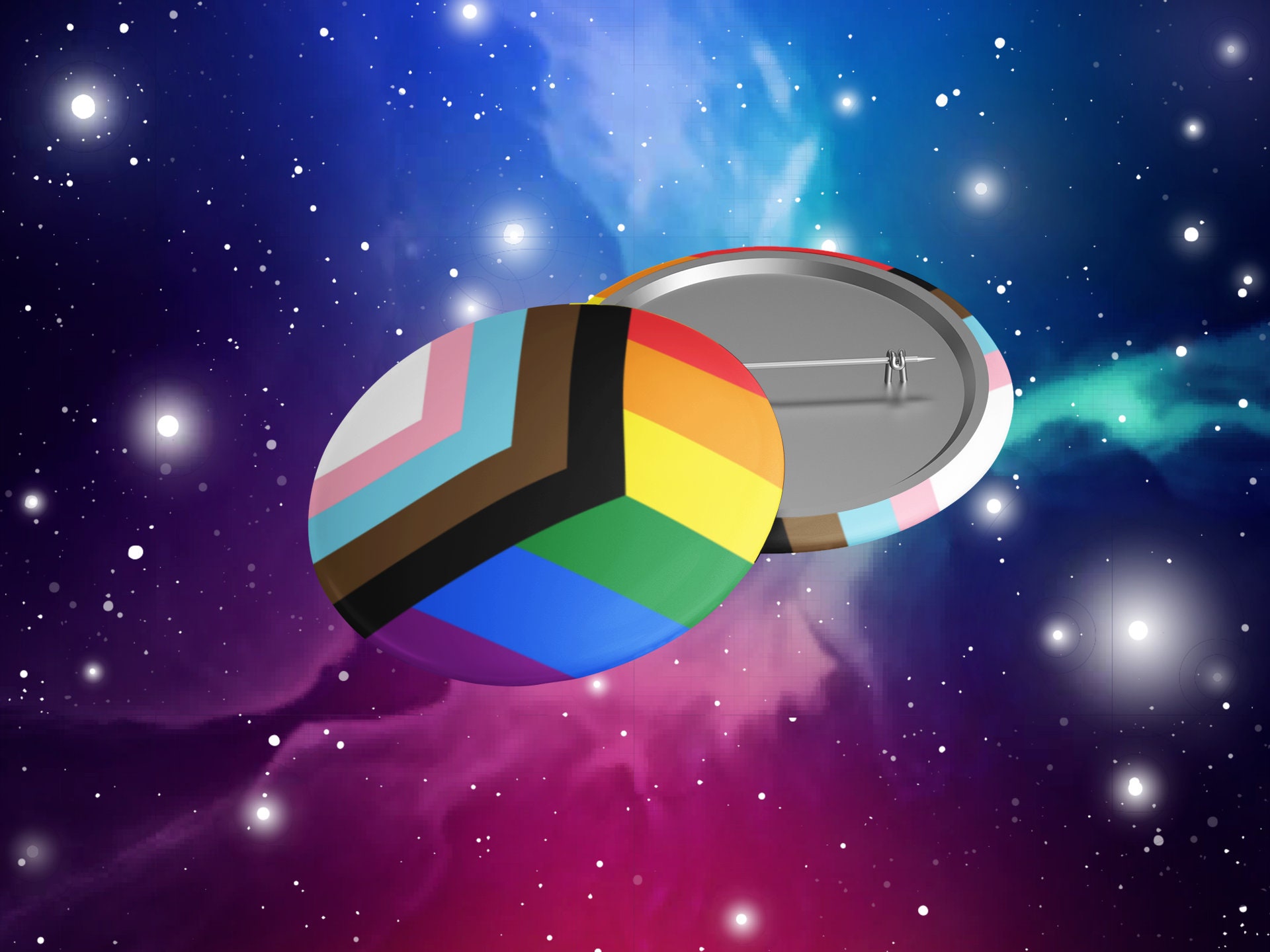 Progress Pride Flag Button Pride Pronoun Pin Intersectional - Etsy Canada